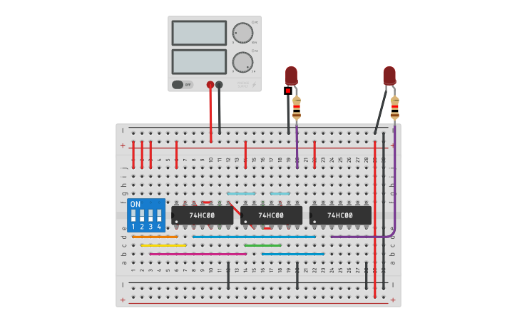 Circuit design full adder-using nand gate - Tinkercad