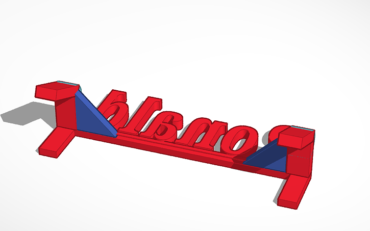 3D design ronald G computer name plate - Tinkercad