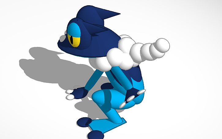 3D design frogadier pokemon - Tinkercad