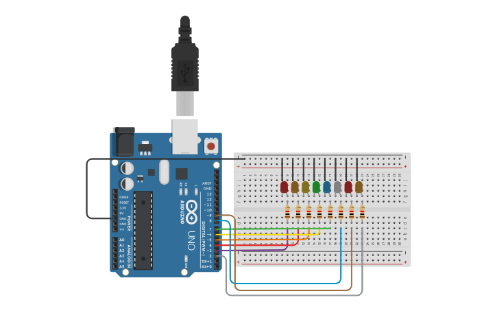 Circuit design Fibonacci Final | Tinkercad
