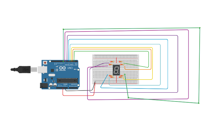 Circuit design 10. 7 Segment Display 0-9 2 sn aralıklı saydırma - anot ...