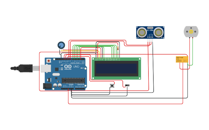 Circuit design auto motor control - Tinkercad