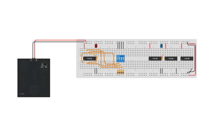 Circuit design G1 Y G4 (LEDS) e interruptores (M1M2M3M4) medio (no resuelto G4) | Tinkercad
