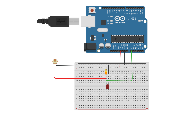 Circuit design Photoresistor | Tinkercad