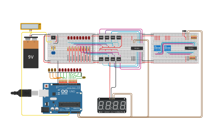 Circuit design PCF8574 Port Expander I2C - Tinkercad