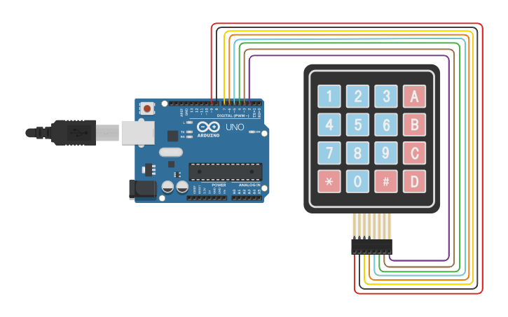 Circuit design Keypad - Tinkercad