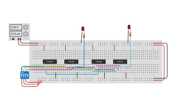 Circuit design full sub using logic gate - Tinkercad