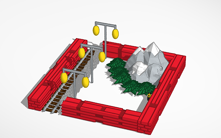 3D design tren yolu - Tinkercad