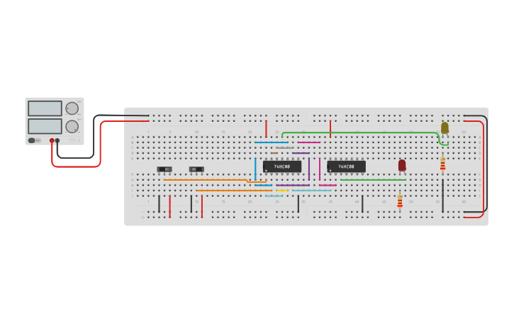 Circuit design Half Adder Using NAND GATE | Tinkercad