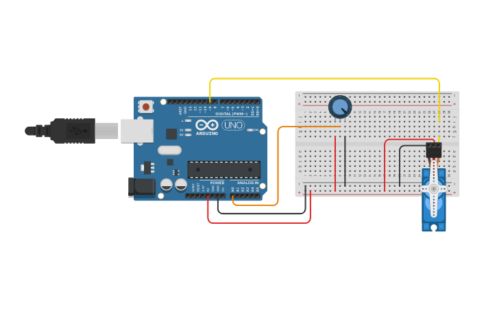 Circuit design Servomotor - Tinkercad