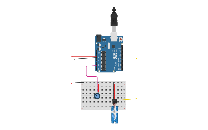 Circuit Design Controlling The Speed Of Servo Motor With Arduino Using Pwm Tinkercad