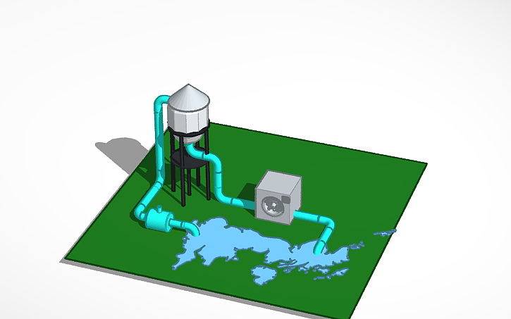 3D design Water Model for Electronics - Tinkercad
