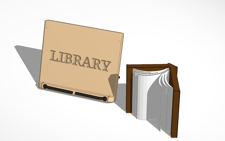 3D design Book Stand & Book - Tinkercad