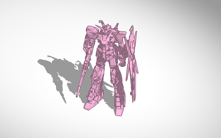 3D design pink Gundam - Tinkercad
