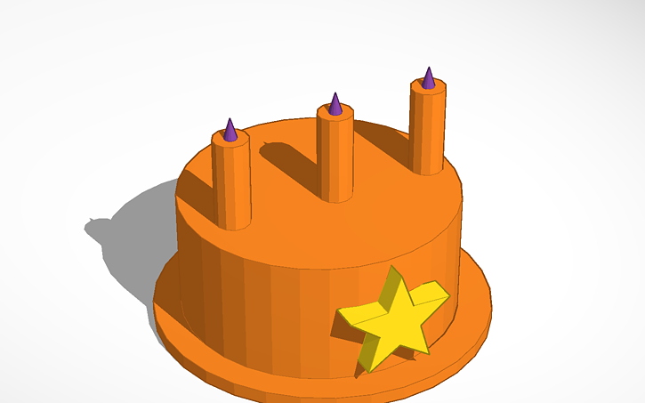 3D design Birthday Cake With Star - Tinkercad