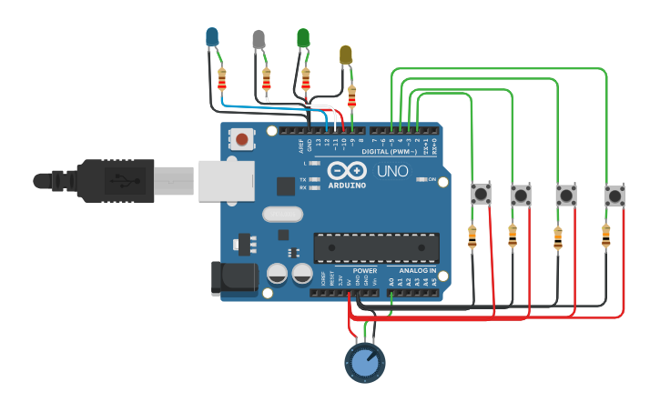 Circuit design Contador de Monedas - Tinkercad