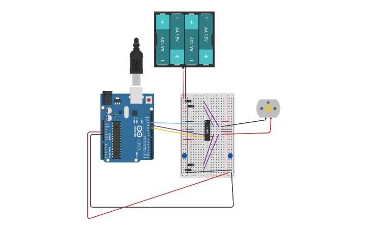 Circuit design Bi-Directional Motor | Tinkercad