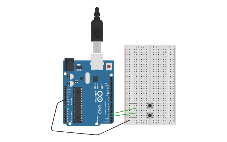 Circuit design External Interrupts | Tinkercad