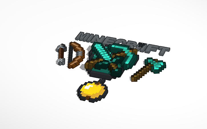 3D design Minecraft Custom Pixel Art Logo | Tinkercad