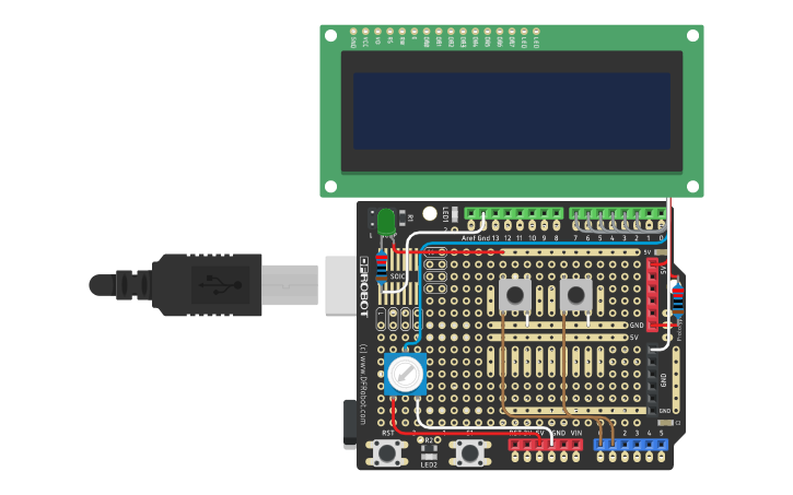 Circuit design LCD = RESTAURANT MENU - Tinkercad