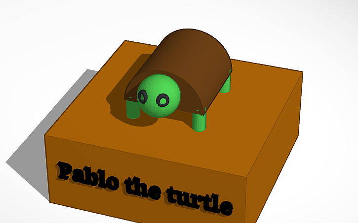 3D design Pablo the turtle - Tinkercad