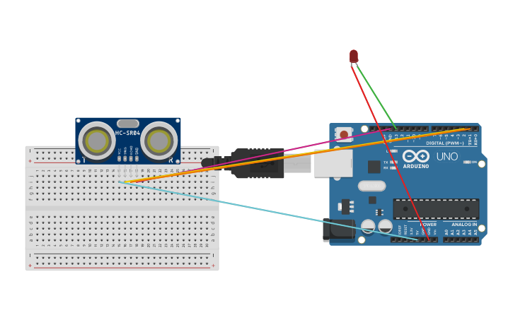 Circuit design 4pin UsDS - Tinkercad