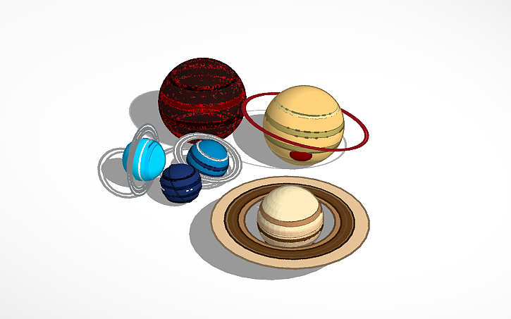 3D design All gas giants (with Tyche and Planet 9) | Tinkercad