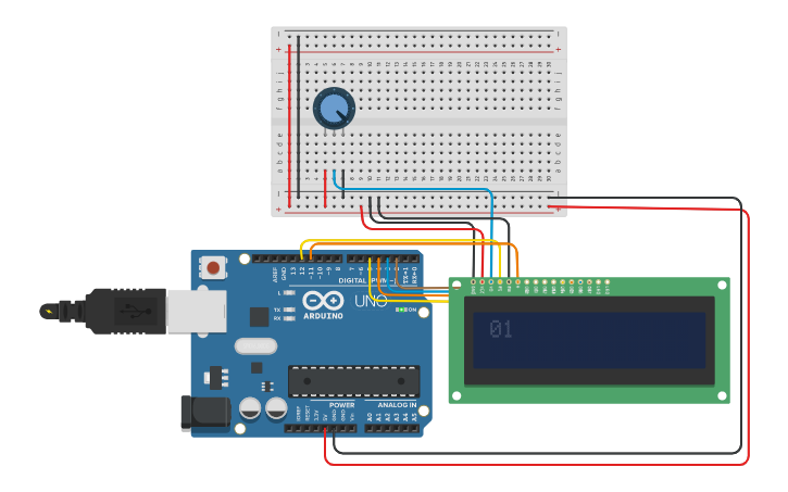 Circuit design Liquid Crystal Display(LCD) AUTOSCROLL | Tinkercad Circuit design Liquid Crystal Display(LCD) AUTOSCROLL | Tinkercad