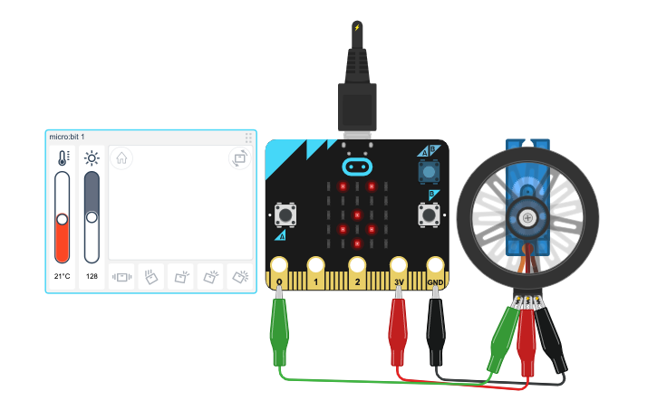 Circuit design micro:bit continuous servo - Tinkercad