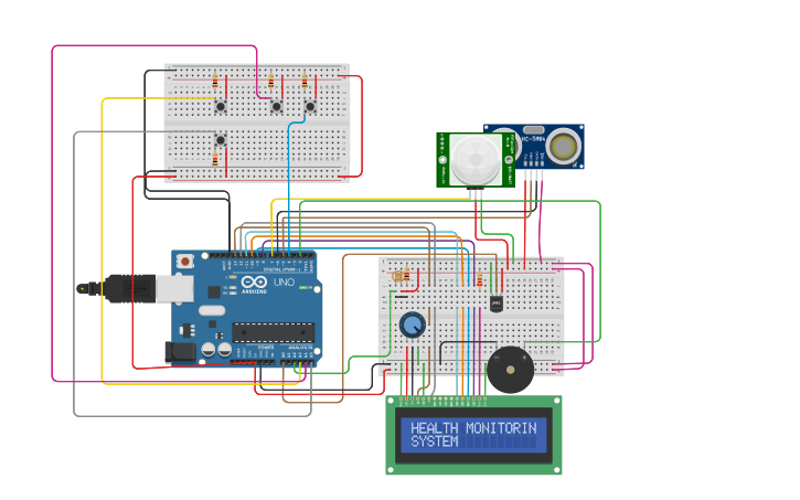Circuit design smart health monitoring system - Tinkercad