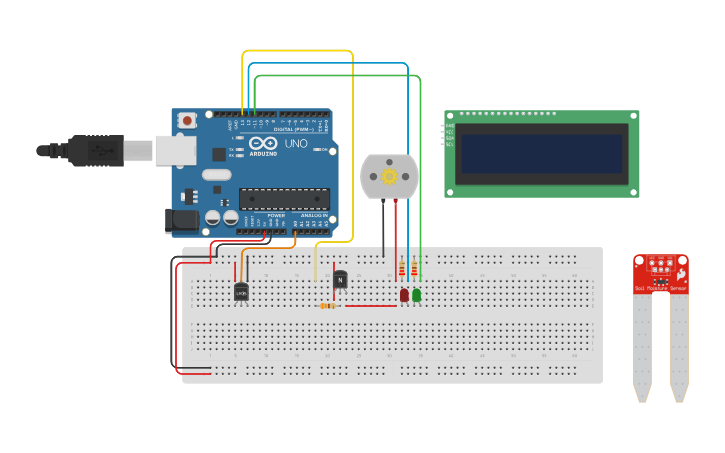 Circuit design Smart Plant Monitoring - Tinkercad