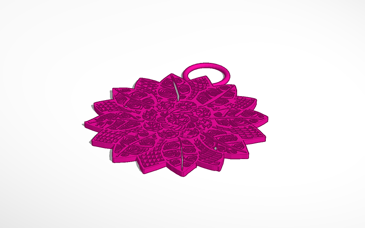 3D design flower key chain - Tinkercad