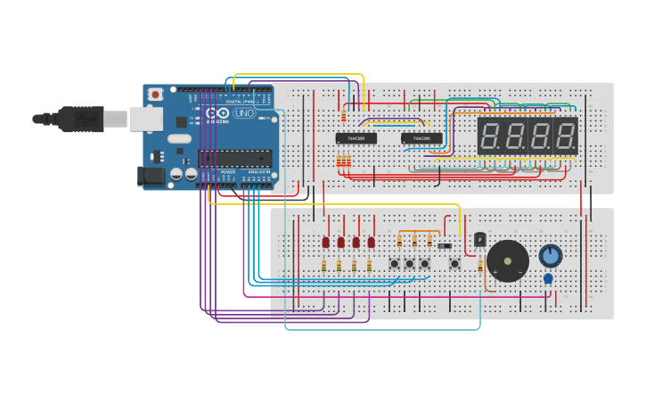 Circuit design shield multifuncion arduino - Tinkercad