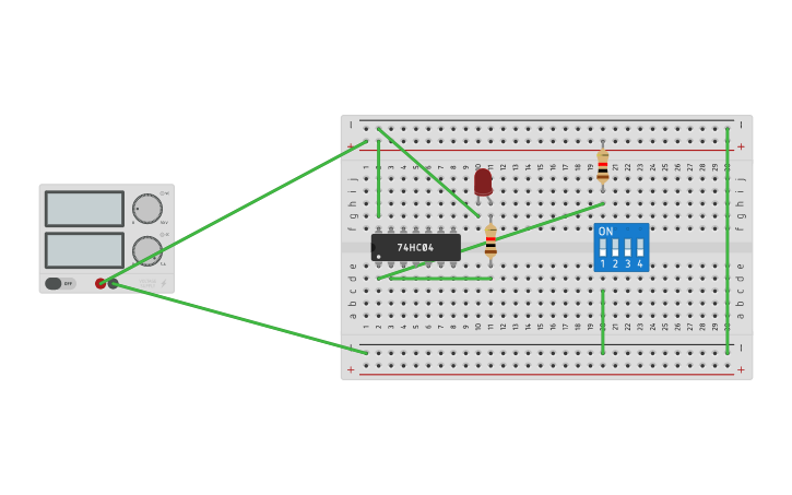 Circuit design NOT GATE | Tinkercad