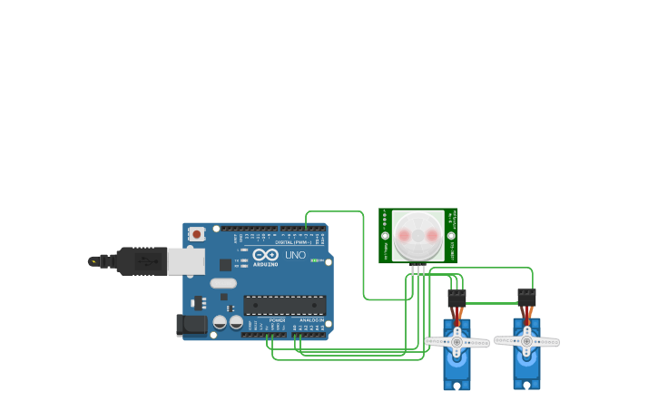 Circuit design Automatic Door Open/Smart Door - Tinkercad