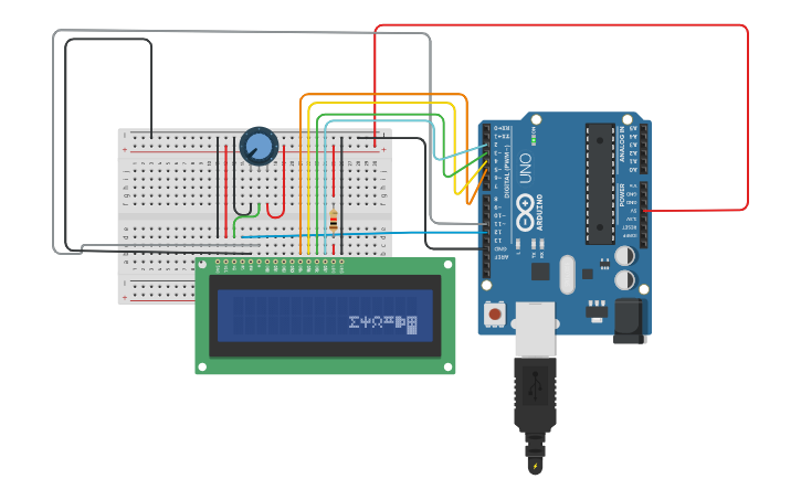 Circuit design LCM - Tinkercad