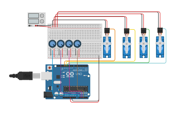 Circuit design Prova de Hardware - Tinkercad