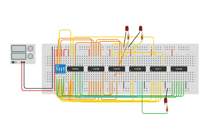 Circuit Design 2 Bit Comparator Tinkercad