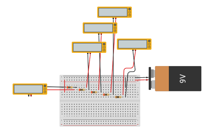Circuit design series current - Tinkercad