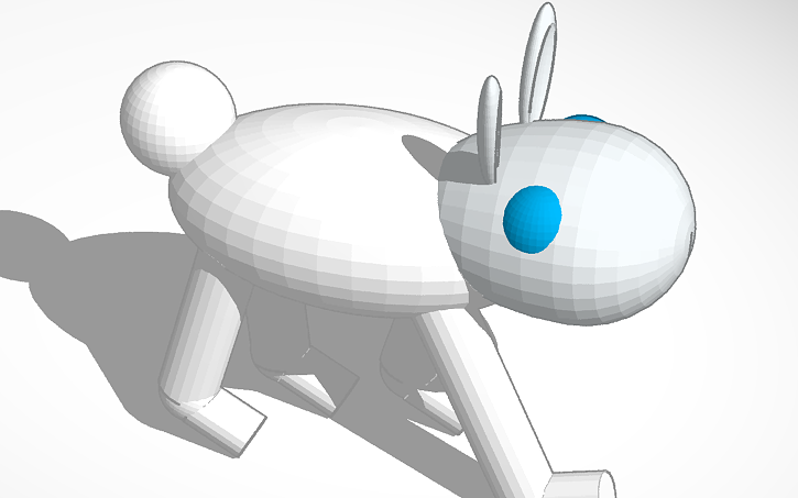 3D design long leg rabbit - Tinkercad