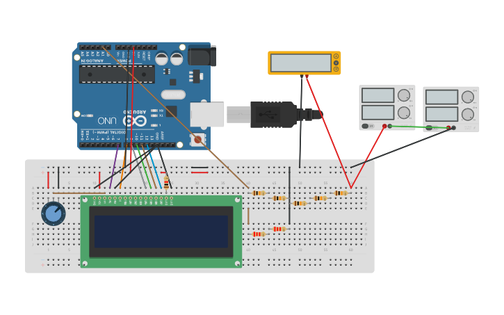 Circuit design 9.2.3.LCD Voltmeter - Tinkercad