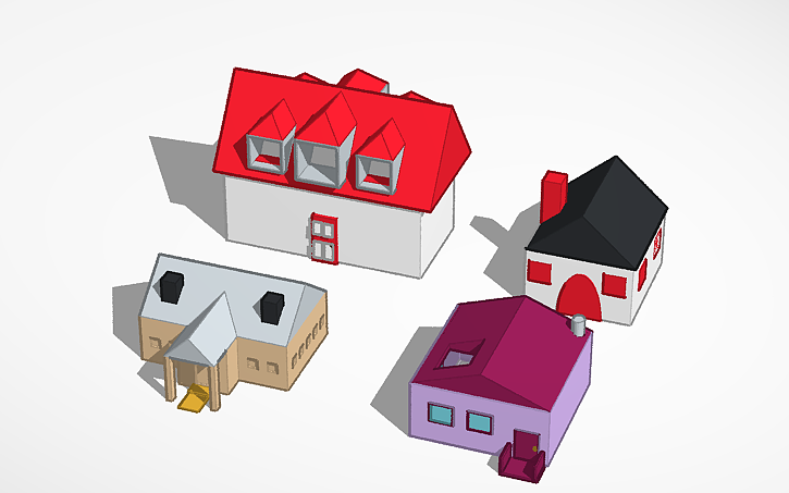 3D design Houses (Simple) - Tinkercad