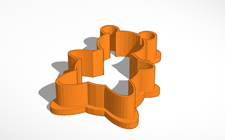 3D design Teddy bear cookie cutter - Tinkercad