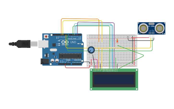 Circuit design Ultrasonic Distance Sensor Project | Tinkercad