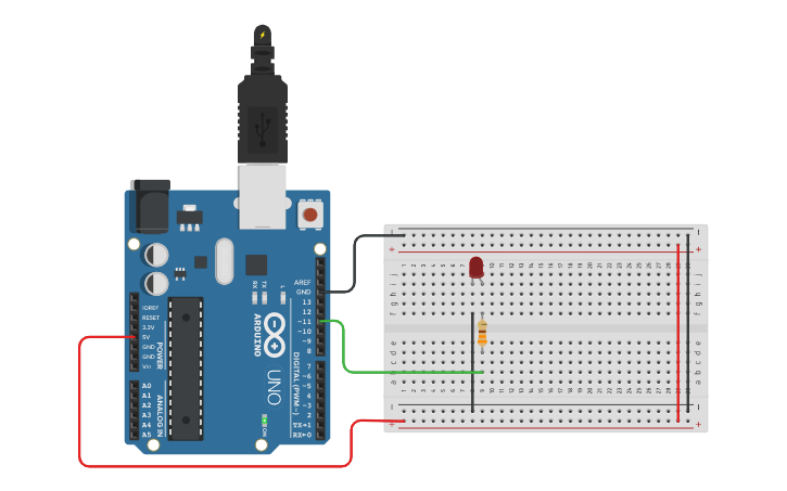 Circuit Design Led Control Using Serial Monitor Tinkercad