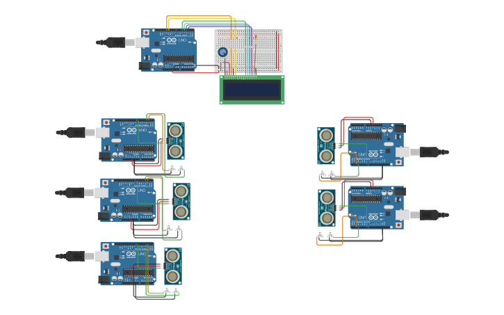 Circuit design Car parking ( IOT Project_ - Tinkercad