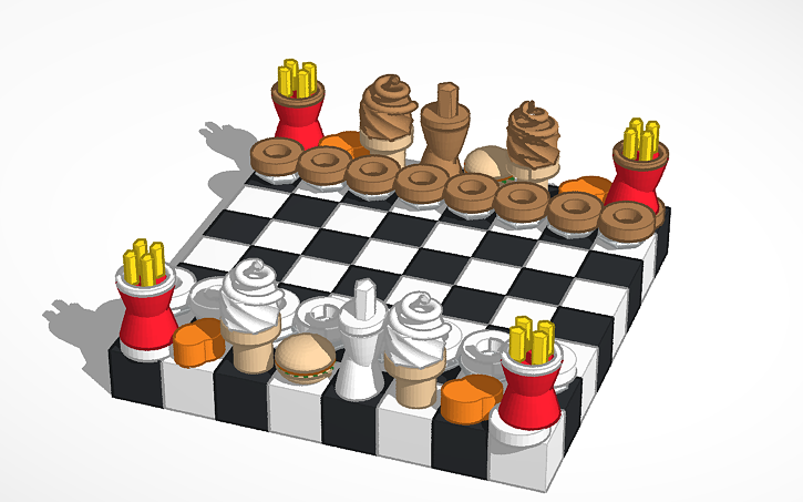 3D design fast food chess | Tinkercad