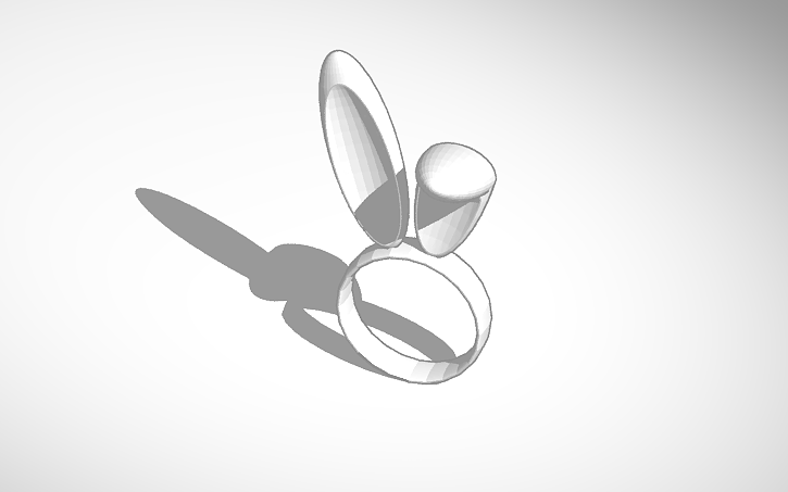 3D design bunny ring - Tinkercad