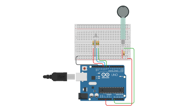 Circuit design Force Sensor - Tinkercad
