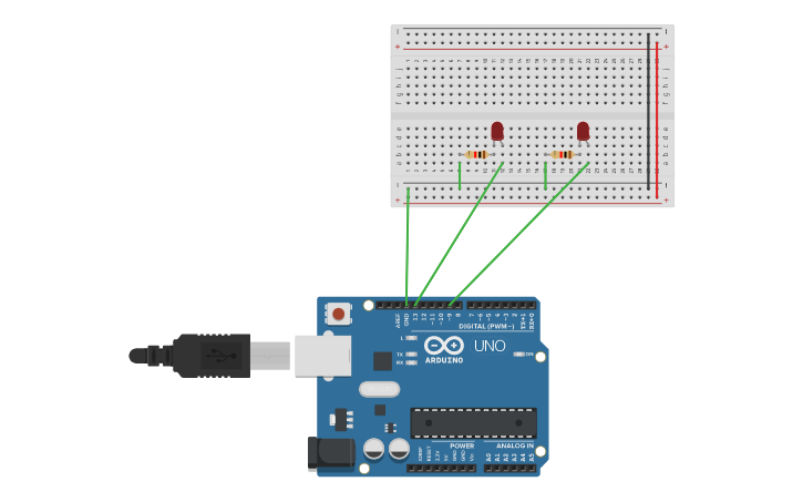 Circuit Design Alternatively Blinking Led Task 2 Tinkercad